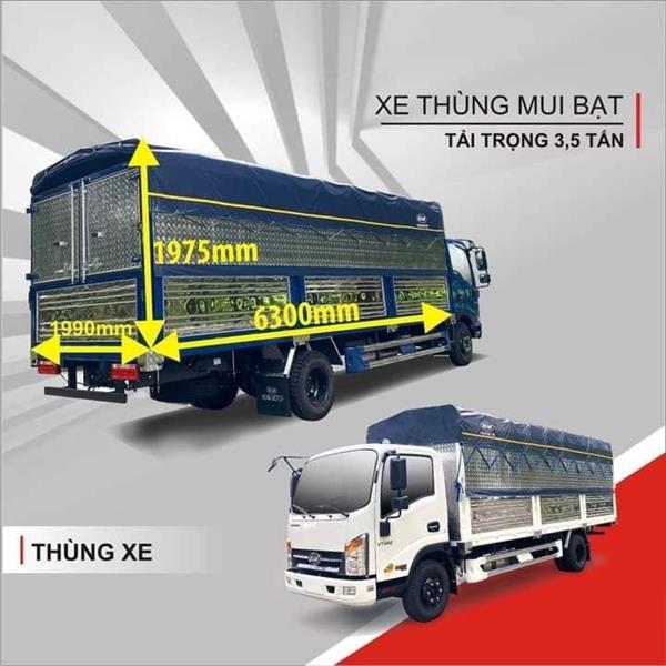 Xe tải VEAM VT340 tải trọng 3.49 tấn, kích thước lòng thùng DxRxC(mm ...
